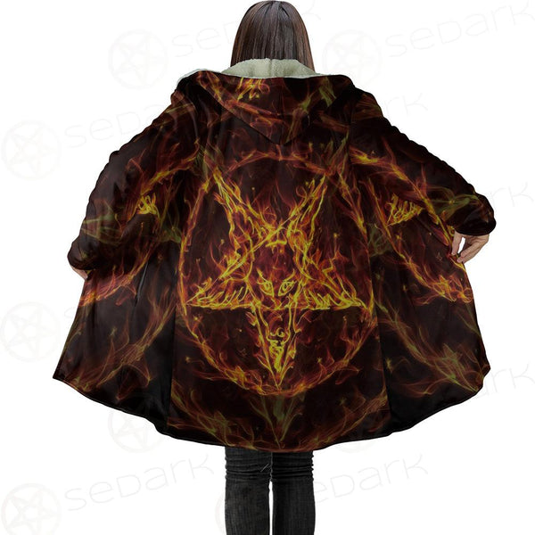Satanic Fire Pentagram Cloak with bag – Secret Darkness